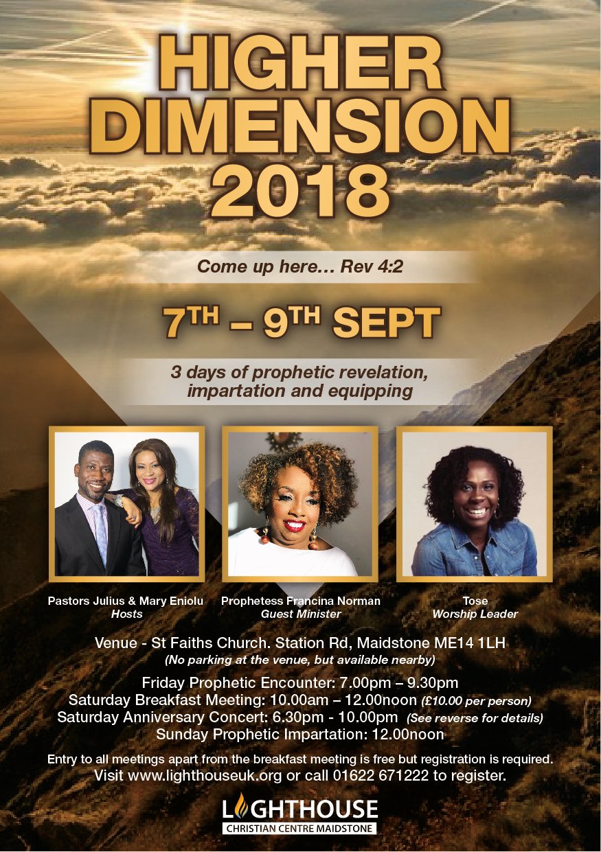 Higher Dimension 2018 - Sunday 9th September - Lighthouse Maidstone - A ...